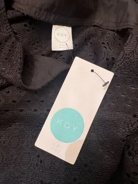 koy | Swim | Black Eyelet Bathing Suit Cover Up Vnotch Neck | Poshmark